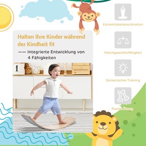 Costway Balance Board Curvy Board Balanční prkno ze dřeva – 90 × 30 cm, přírodní