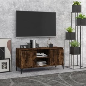 vidaXL TV stolek s kovovými nohami 103,5 x 35 x 50 cm [805971] Barva: kouřový dub