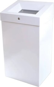 Merida - kovový závěsný odpadkový koš otevřený 47 l, bílý