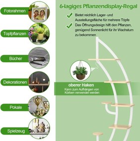 Costway 2 nastavil 6- stupňovitý kovový stojan na rostliny ve tvaru půlměsíce