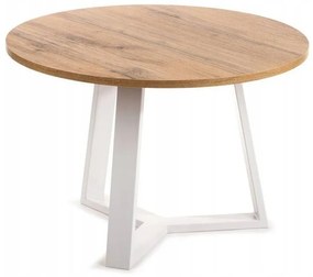  HowHomely | Konferenční stolek TRILEG 48x70 cm bílá/hnědá | DD0185