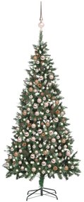 Umělý vánoční stromek s LED a sadou koulí a šiškami 210 cm,  3077849 HangarStore.cz