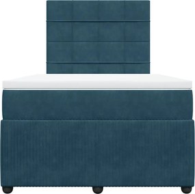 Box spring postel s matrací modrá 120 x 200 cm samet 3294614