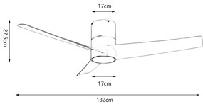 ZEVENTI - LED Stropní ventilátor BARROSA LED/18W/230V Wi-Fi Tuya + DO