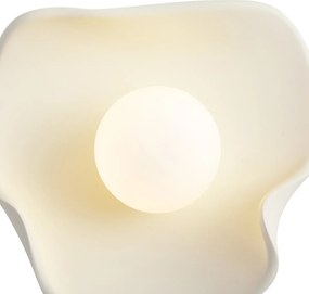 Nástěnná lampa Japandi krémová s bílým sklem - Parel