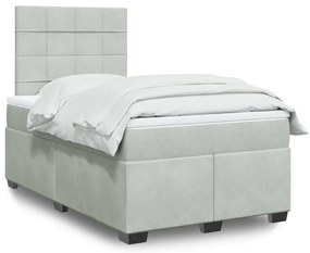 Box spring postel s matrací světle šedá 120x190 cm samet