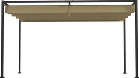Pergola, Robuster Sonnenschutz für Garten, Balkon, Terrasse, aus Metall und Kunststoff, UV- und wasserabweisend, Khaki