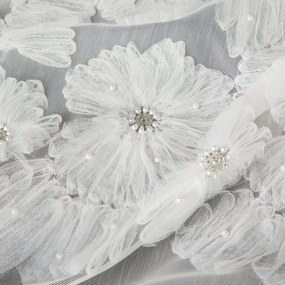ZÁCLONA NA KROUŽCÍCH EVA MINGE JASMIN1 140X250 CM BÍLÁ