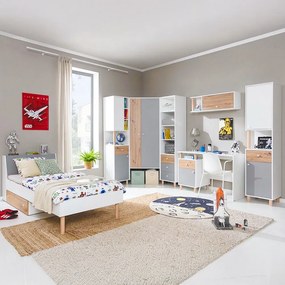 FARO | dětský pokoj C | 7 dílů | spací plocha 90x200 cm | bílá/artisan/šedá