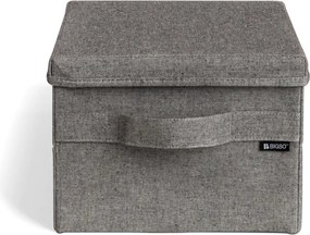 Šedý látkový úložný box s víkem 27x36x19 cm Soft Storage Small – Bigso