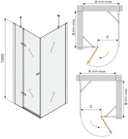 Sprchový kout MEXEN ROMA 100x90 cm