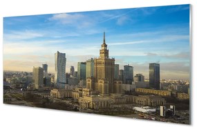 akrylový obraz Panorama Varšava mrakodrapů 125x50 cm