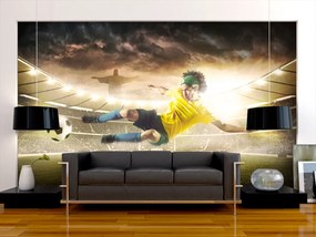 Fototapeta Brazilský fotbal - zápas na stadionu s fotbalistou pro teenagera