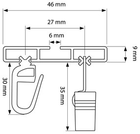 Dekodum Dvouřadá hliníková stropní kolejnicová garnýž bílá 150 cm