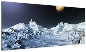 Obraz měsíční krajiny (100x40cm)