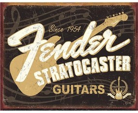 Plechová cedule Fender Stratocaster 60th 40 cm x 32 cm