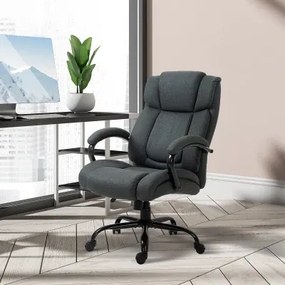 Vinsetto Kancelářská židle, ergonomická židle ke stolu, otočná židle s polstrovanými područkami, nosnost až 220 kg, šedá