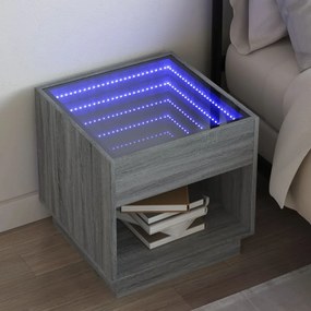 Noční stolek s Infinity LED šedý sonoma 50 x 50 x 50 cm