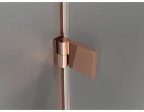 Mexen Lunar-B Duo, výklopný sprchový kout 75 x 70 cm, 8mm čiré sklo, profil růžové zlato, 832-075L-070P-60-00