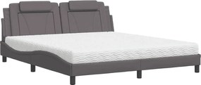 Postel Viana s matrací šedá 180 x 200 cm umělá kůže 3208813