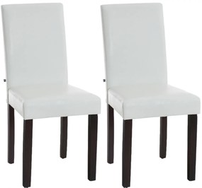 Jídelní židle Inn, nohy tmavě hnědé (SET 2 ks) - Bílá