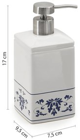 Gedy CIXI dávkovač mýdla na postavení, porcelán, bílá/modrá CX8189