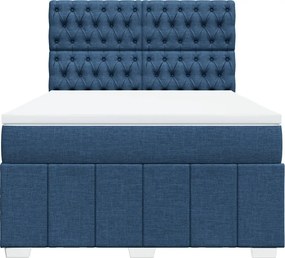 Box spring postel s matrací modrá 160x200 cm textil 3291732