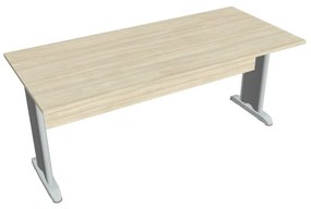 Stůl jednací rovný 180 cm - Hobis Cross CJ 1800 Dekor stolové desky: akát, Dekor lamino podnože: akát, Barva nohou: Stříbrná