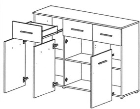 Sconto Komoda ALVA 06 bílá/dub sonoma