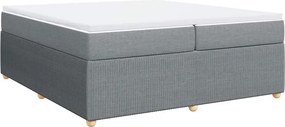 Box spring postel s matrací světle šedá 200 x 200 cm textil 3285595