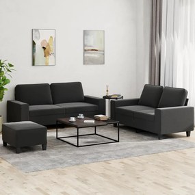 3dílná sedací souprava černá textil 3201894