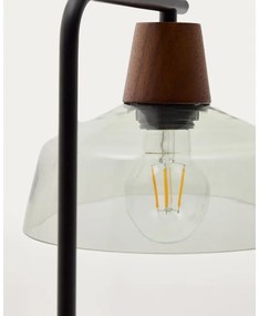 Zelená/v tmavě přírodní barvě stolní lampa se skleněným stínidlem (výška 55 cm) Silex – Kave Home