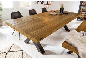 Massive home | Jídelní stůl Thor X Vintage Brown 200 cm masiv borovice 8cm tloušťka desky 38461