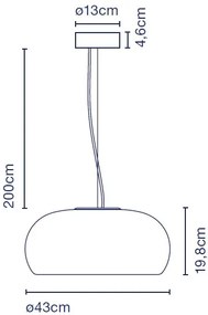 Marset A689-004 Vetra 43, závěsné svítidlo z matně bílého skla, 21,7W LED 2700K stmívatelné, prům. 43cm