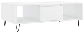 Konferenční stolek lesklý bílý 104x60x35 cm kompozitní dřevo