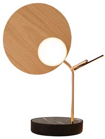 Designová stolní lampička Ballon Table Dekor: Černý mramor / Dubové dřevo, Teplota chromatičnosti: 3000 Kelvinů
