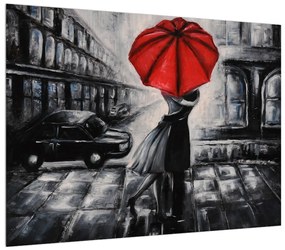 Obraz zamilovaného páru pod deštníkem (70x50 cm), 40 dalších rozměrů