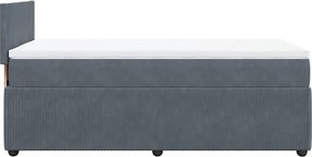 Box spring postel s matrací tmavě šedá 100x200 cm samet 3289957