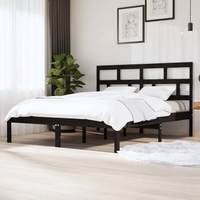 Rám postele černý masivní borovice 160 x 200 cm,  3101232 HangarStore.cz