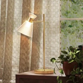 HOMCOM moderní stolní lampa s nastavitelným jantarovým matným skleněným stínidlem, objímka E27, zlatá