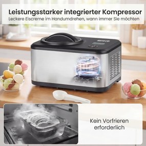 Costway 2 v 1 Výrobník zmrzliny s funkcí jogurtu 1,5 L kompresorový stroj