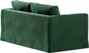 Potah na pohovku IKEA  Karlstad 2-místná , nerozkládací, dlouhý barva zelená látka lesklé, sametová