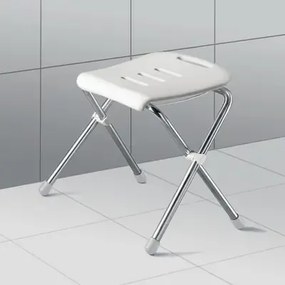 Spirella SITZ sedátko do sprchy skládací bílé / chromovaná ocel / 47 c