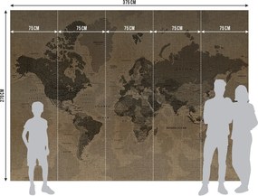 Fototapeta na míru Historická Mapa Světa | Vliesová fototapeta na zed' | DFTNXXL1215
