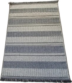 HU Šedo-béžový pruhovaný koberec Boho 878-S Rozměr: 60x100 cm