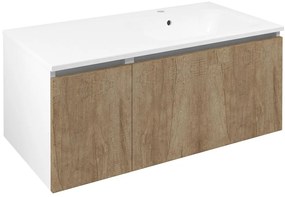 Sapho Sapho, LOREA skříňka s umyvadlem 101x46x51, 5cm (30+70 cm), pravá, dub Alabama/bílá matná, LE070-2231-R-02
