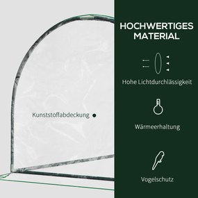Outsunny Skleník Skleník s dveřmi 200x100x80cm, chladicí rám z oceli a PVC pro pěstování rostlin a zahradu | Aosom.de