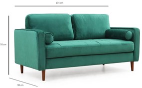 Designová sedačka Jarmaine 175 cm zelená