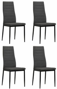 Jídelní židle 4 ks tmavě šedé textil,  246180