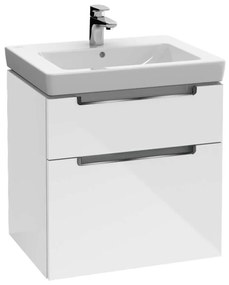 Villeroy & Boch Subway 2.0 - Umyvadlová skříňka, 59x59x45 cm, 2 zásuvky, Glosy White A90910DH
